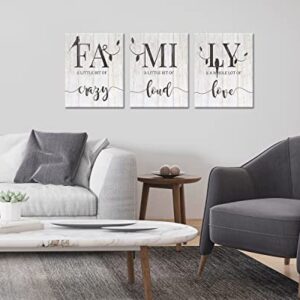 ARTINME Decorative Farmhouse Home Wall Decor Set of 3 - Rustic Family Signs Wall Art with Frames for Bedroom, Living Room, Home Wall Decor (12"x15",Set of 3)