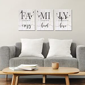 ARTINME Decorative Farmhouse Home Wall Decor Set of 3 - Rustic Family Signs Wall Art with Frames for Bedroom, Living Room, Home Wall Decor (12"x15",Set of 3)