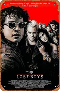 qian&xii the lost boys movie poster retro metal sign vintage tin sign for cafe bar man cave office garage home wall decor 12 x 8 inch