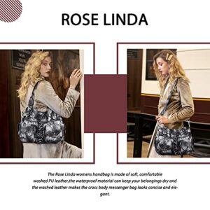 Rose Linda Hobo Bags and Handbags for Women Shoulder Bags Handbag with Multiple Pockets PU Leather Tote Bag