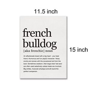 LEXSIVO French Bulldog Definition Print Canvas Wall Art Home Office Decor Modern Minimalist Painting 12x15 Canvas Frenchie Poster Framed Ready to Hang Artwork Dog Lover Gift