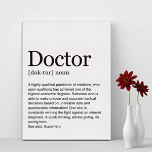 LEXSIVO Doctor Definition Print Canvas Wall Art Home Office Decor Modern Minimalist Doctor Painting 12x15 Canvas Poster Framed Ready to Hang Healthcare Artwork