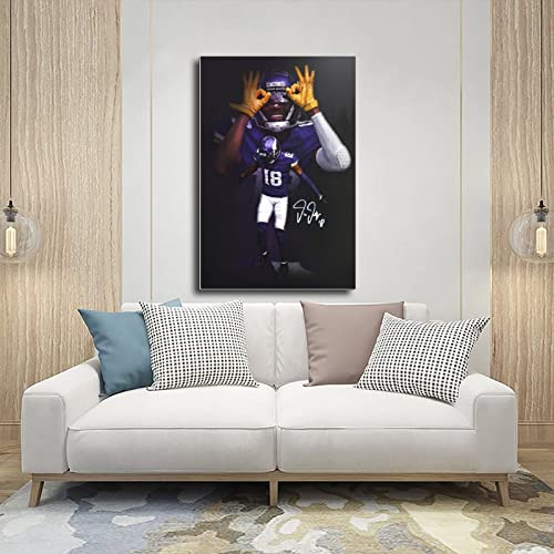 Sports Poster Justin Jefferson (2) Canvas Poster Bedroom Decor Sports Landscape Office Room Decor Gift 12x18inch(30x45cm) Unframe: