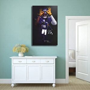 Sports Poster Justin Jefferson (2) Canvas Poster Bedroom Decor Sports Landscape Office Room Decor Gift 12x18inch(30x45cm) Unframe: