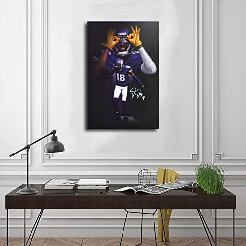 Sports Poster Justin Jefferson (2) Canvas Poster Bedroom Decor Sports Landscape Office Room Decor Gift 12x18inch(30x45cm) Unframe: