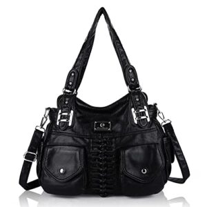 rose linda hobo bags and handbags for women shoulder bags handbag with multiple pockets pu leather tote bag