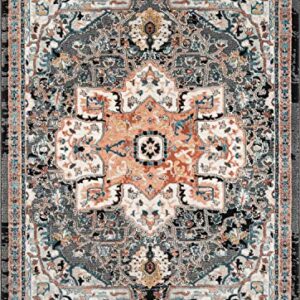 Well Woven Lycie Multi Black & Pink Vintage Oriental Distressed Medallion Pattern Boho Area Rug (9'8" x 13')