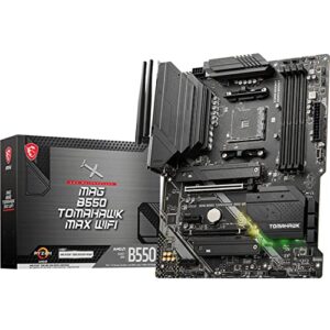 msi mag b550 tomahawk max wifi gaming motherboard (amd am4, ddr4, pcie 4.0, sata 6gb/s, m.2, usb 3.2 gen 2, hdmi/dp, atx, wi-fi 6e, amd ryzen 5000 series processors)