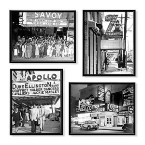 african american wall art decor – vintage black history culture photo – historic jazz music poster, cotton club savoy club harlem apollo theater, gift for jazz music lover, retro iconic print picture