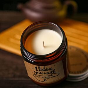 Funny Engagement Scented Candles Relaxing Lavender for Couples, New Weds (Wish You Much Happiness, 7 OZ / 200 Gram)