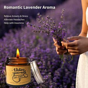 Funny Engagement Scented Candles Relaxing Lavender for Couples, New Weds (Wish You Much Happiness, 7 OZ / 200 Gram)