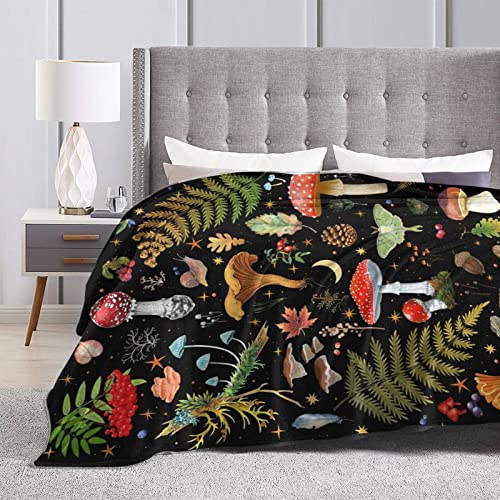 Mushroom Gifts Blanket Throw Blanket Lightweight Cozy Plush Blanket for Bedroom Living Rooms Sofa Couch 60"X50"