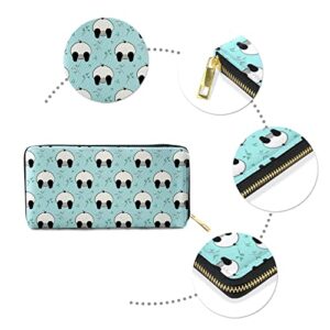 XDMXY cute Panda butt Women’s Zip Around Long Wallets Pu Leather Travel Card Holder Purse - Clutch Coin Purse Card Holder Organizer (A-20)