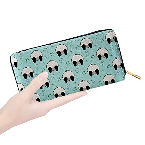 XDMXY cute Panda butt Women’s Zip Around Long Wallets Pu Leather Travel Card Holder Purse - Clutch Coin Purse Card Holder Organizer (A-20)