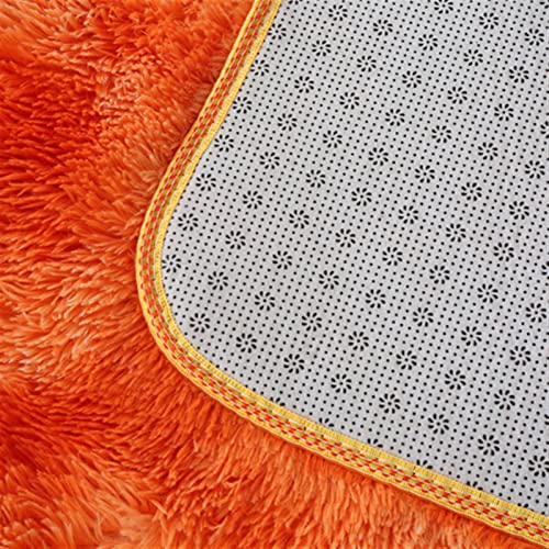 Lifup Soft Fluffy Modern Fuzzy Abstract Area Rug, Cozy Plush Rectangle Rug Shaggy Carpet for Living Room Bedroom Home Décor Tie Dye Orange 2.6 x 3.9 Feet