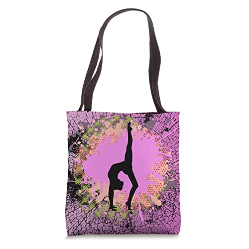 Pink Gymnastics Funky Graphic Design Gymnast Handstand Queen Tote Bag