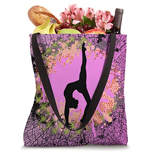 Pink Gymnastics Funky Graphic Design Gymnast Handstand Queen Tote Bag