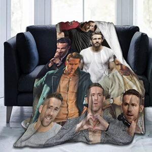 soft flannel ryan reynolds blanket collage throw home decor gift for men/women 50”×40” (usmei5000)