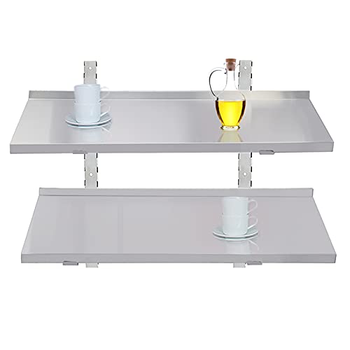 DULNICE Stainless Steel Wall Shelf 31.5'' x 12.6'' Commercial Wall Mount Floating Shelving for Restaurant Bar Home Laundry Garage and Utility Room, Silver (DL8030)