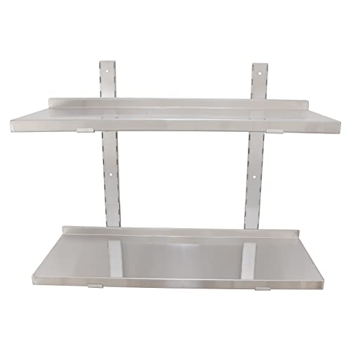 DULNICE Stainless Steel Wall Shelf 31.5'' x 12.6'' Commercial Wall Mount Floating Shelving for Restaurant Bar Home Laundry Garage and Utility Room, Silver (DL8030)