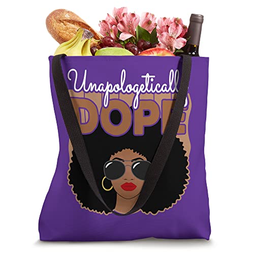 Unapologetically Dope Black Pride Afro American Purple Tote Bag