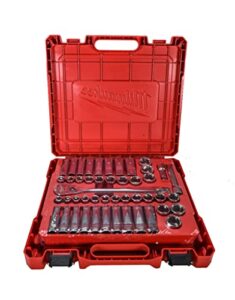 milwaukee 48-22-9010 1/2 in. drive sae/metric ratchet and socket mechanics tool set (47-piece)