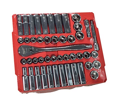 Milwaukee 48-22-9010 1/2 in. Drive SAE/Metric Ratchet and Socket Mechanics Tool Set (47-Piece)