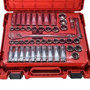 Milwaukee 48-22-9010 1/2 in. Drive SAE/Metric Ratchet and Socket Mechanics Tool Set (47-Piece)