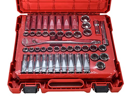 Milwaukee 48-22-9010 1/2 in. Drive SAE/Metric Ratchet and Socket Mechanics Tool Set (47-Piece)