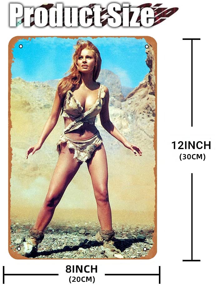 One Million Years B.C. 1966 Classic Movie Poster Raquel Welch Metal Sign Hot Girl Tin Sign 8x12Inches