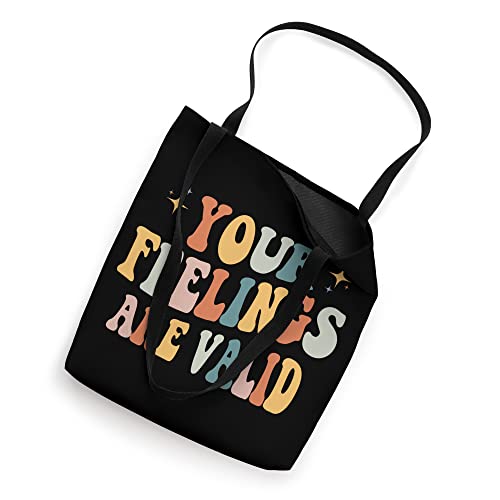 Your Feelings Are Valid Cute Retro Mental Health Awareness Tote Bag