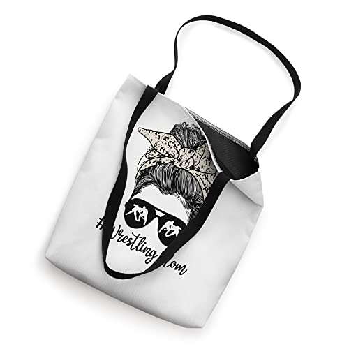 Bleached Life Wrestling Mom Leopard Messy bun Glasses Tote Bag