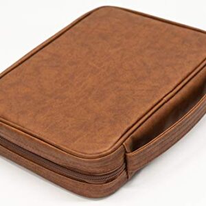 Dicksons Armor of God Brown Large Leather Like Vinyl Bible Cover Case with Handle Large