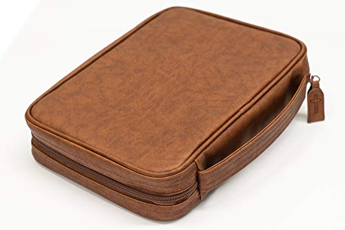 Dicksons Armor of God Brown Large Leather Like Vinyl Bible Cover Case with Handle Large