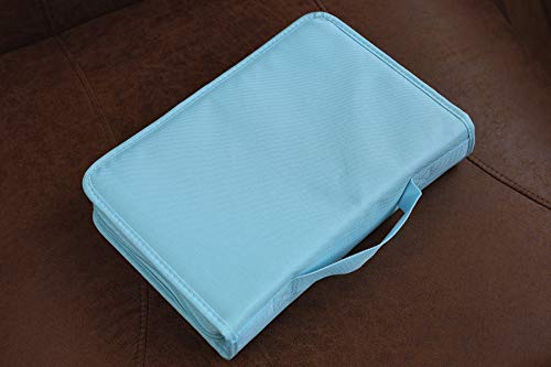 2 Corinthians 5:17 Butterfly Bible Cover for Women, Zippered, with Handle, Canvas, Aqua, Large