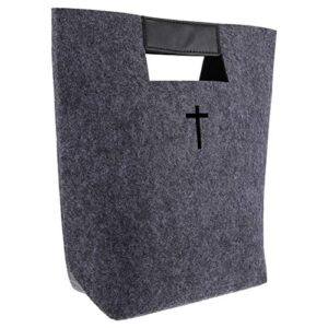 ipetboom christian gift bag reusable grocery bags bible carrying case, 1 pc bible tote bag bible study handbag shopping felt carrying bag cross holy bible bag bible carrying case bible holder case