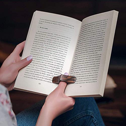 Handcrafted Book Page Holder - Walnut Thumb Bookmark - Gift for Book Lovers, Bookworms, Gifts for Readers and Book Enthusiasts (Medium, 1 Pack)