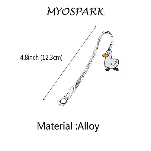 MYOSPARK Duck Bookmark Cute Duck Jewelry Reading Lover Gift Animal Bookmark Gift for Duck Lovers (Duck Bookmark)