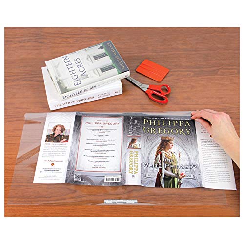 The Library Store Multi-Fit Adjustable Book Jacket Covers Gloss 1.5-mil Sheets Without Anchor Tab 50 per Box (12"H x 24"L)