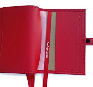 Red Deluxe Triple NA Book Cover for The Basic Text (6th Ed), It Works, How and Why and Living Clean with Serenity Prayer and Medallion Holder.