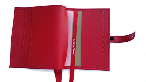 Red Deluxe Triple NA Book Cover for The Basic Text (6th Ed), It Works, How and Why and Living Clean with Serenity Prayer and Medallion Holder.