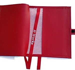 Red Deluxe Triple NA Book Cover for The Basic Text (6th Ed), It Works, How and Why and Living Clean with Serenity Prayer and Medallion Holder.