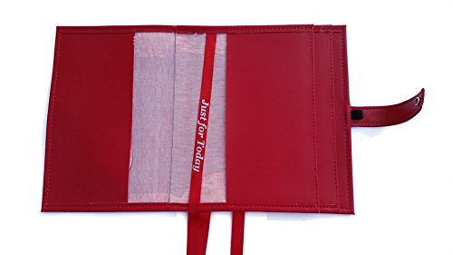 Red Deluxe Triple NA Book Cover for The Basic Text (6th Ed), It Works, How and Why and Living Clean with Serenity Prayer and Medallion Holder.