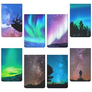 32 pieces night sky magnetic bookmarks aurora magnet page markers magnetic page clips bookmark for students teachers school home office reading stationery, 8 designs