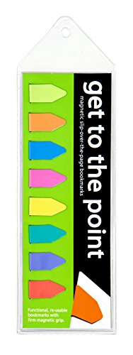 Get to the Point - Magnetic Arrow bookmarks - NEON- Set of 8 - Arrow Line Book Marker Pack is Ideal for Men, Women, Teachers, Librarians, Teens & Kids! Great for School, Work & Readers on all levels.