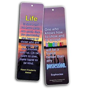 Creanoso Inspiring Inspirational Act of Kindness Bookmarks for Women (12-Pack) – Premium Gift Set – Inspiring Sayings Quotes for Ladies, Wife, Girls – Six Bulk Assorted Bookmarks Designs