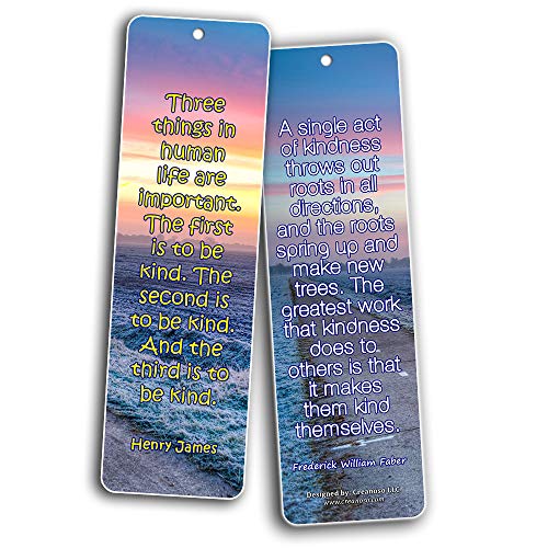 Creanoso Inspiring Inspirational Act of Kindness Bookmarks for Women (12-Pack) – Premium Gift Set – Inspiring Sayings Quotes for Ladies, Wife, Girls – Six Bulk Assorted Bookmarks Designs