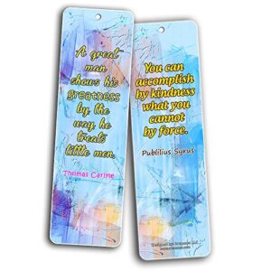 Creanoso Inspiring Inspirational Act of Kindness Bookmarks for Women (12-Pack) – Premium Gift Set – Inspiring Sayings Quotes for Ladies, Wife, Girls – Six Bulk Assorted Bookmarks Designs