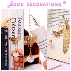 Metal Feather Book Marks for Book Lovers Book Marks Cute Fancy 3D Butterfly Pendant for Mothers Day Thanksgiving Valentine's Day Graduation Teacher Appreciation Gifts to Women Girls Readers