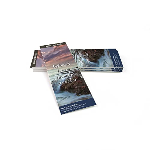 Christian Bookmark with Bible Verse, Pack of 25, Christian Life Themed, Beloved, Let Us Love One Another, 1 John 4:7-8